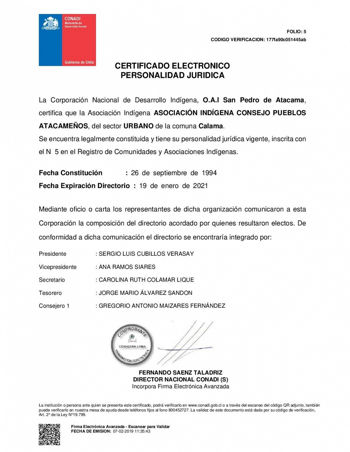 ⊛ Certificado de acreditación Conadi en Chile【2026